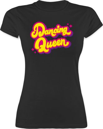 Shirtracer Shirt Damen - Vintage Retro - Dancing Queen - T&auml;nzerin Geschenk Tanzliebhaber - M - Schwarz - tishrtt Shirts Frauen Funshirt Damen-t-Shirt Tshirt m&auml;dc