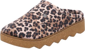 Rohde Damen Pantoffel Plateau Hausschuh mit Leopardenmuster Foggia-D 6102, Gr&ouml;&szlig;e:39 EU, Farbe:Beige