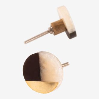 Sklum Satz mit 2 Aryc-Griffen Schwarz - Beige Leinen