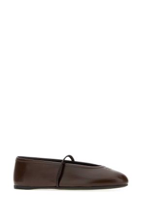 Miu Miu Womens Chocolate Leather Ballerinas Moro Sneaker