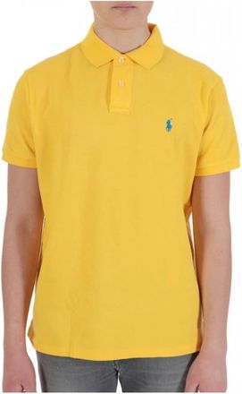 Ralph Lauren Homme, Tops, Jaune, Taille: XL Polo Coupe Slim Personnalis&eacute;e