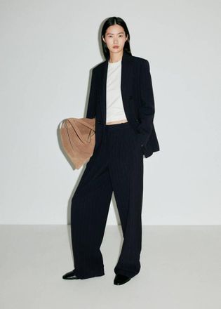 Mango Blazer costume crois&eacute; bleu marine - Femme - XXS - MANGO