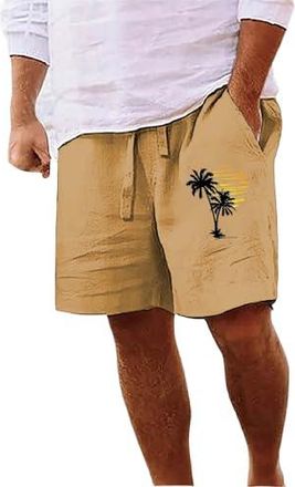 Generic Short de sport pour homme avec poches - S&eacute;chage rapide - Taille haute - R&eacute;glable, kaki, 4XL