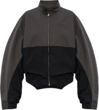 Maison Margiela Femme, Vestes, Noir, Taille: 38 FR Veste zipp&eacute;e bicolore effet miroir