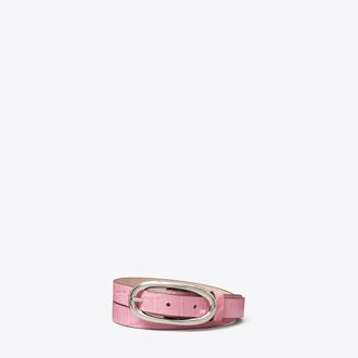Tory Burch G&uuml;rtel mit gro&szlig;er Schnalle, Lochung und Krokopr&auml;gung
