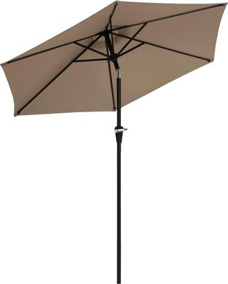 OUTSUNNY Parasol hexagonal inclinable dim. &Oslash; 2,3 x 2,16H m m&eacute;tal polyester haute densit&eacute; beige
