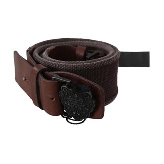 Ermanno Scervino Dunkelbrauner Lederg&uuml;rtel mit Logoschnalle - - Accessories - Damen - Braun - ONE SIZE