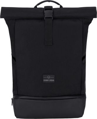 Johnny Urban Rucksack Herren & Damen Schwarz - Allen Large - Rolltop Backpack Gro&szlig; f&uuml;r Fahrrad, Arbeit, Uni - Laptop Tagesrucksack mit Schuhfach - Wasserabweisend