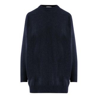 Jil Sander Rundhals-Strickpullover - - Knitwear - Damen - Blau - M