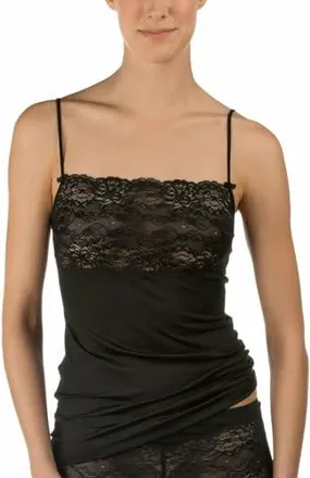 CALIDA Sensual Secrets Top Spaghetti avec Large Ourlet en Dentelle Femme, Poitrine entièrement en Dentelle délicate Semi-Transparente, Bretelles réglables