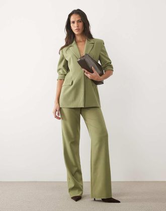 Asos ensemble pantalon de costume ajust&eacute; en olive-Vert