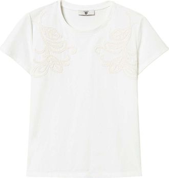 Twin-Set T-Shirt mit Stickerei - Weiß