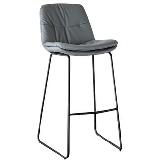 Generic Lederbezogene Barhocker, gepolsterte Tresenhocker mit R&uuml;cken- und Fu&szlig;st&uuml;tze, hohe Barhocker f&uuml;r K&uuml;cheninsel, Caf&eacute;, Kneipe