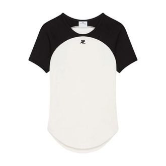 Courr&egrave;ges Circle Contrast T-Shirt - - Tops - Herren - Mehrfarbig - M