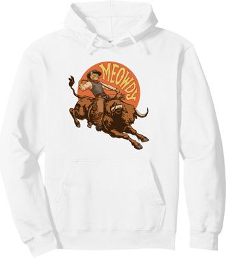 Giant Step Design Co. Meowdy! Funny Cat Cowboy Bull Rider Rodeo Kitty Pullover Hoodie