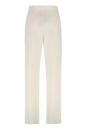 Max Mara Womens Carrot-Fit Cotton Trousers White Tapered