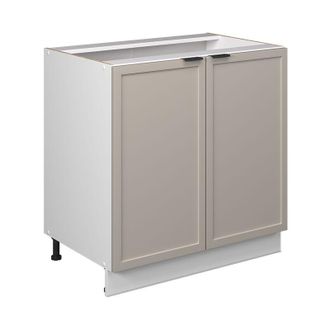Vicco Meuble bas sous-&eacute;vier Fame-Line, GrisBeige, 80 cm avec &eacute;tag&egrave;re, sans plan de travail Vicco
