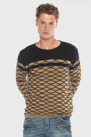 Cipo & Baxx Rundhalspullover Pullover (1-tlg) mit modernem Muster