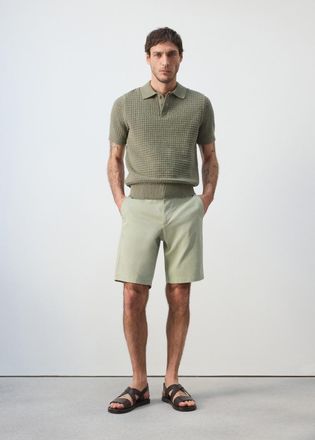 Mango Bermuda slim-fit chino coton vert menthe - Homme - 38 - MANGO MAN