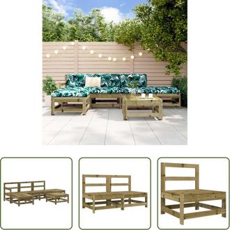 vidaXL Canap&eacute; ext&eacute;rieur - Salon de jardin 6 pcs bois de pin impr&eacute;gn&eacute;