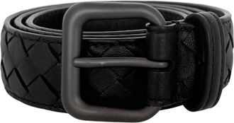 Bottega Veneta G&uuml;rtel - Bottega Veneta belt in Intrecciato leather 80cm bl - Gr. ONE SIZE - in Schwarz - f&uuml;r Damen