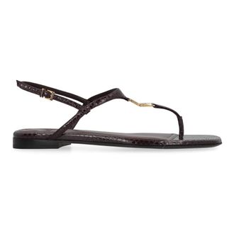 Fendi Pythonleder Sandalen mit Kn&ouml;chelriemen - - Shoes - Damen - Lila - 38 1/2 EU