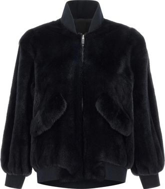 BLANCHA Femme, Vestes, Bleu, Taille: 36 FR Bomber Fur
