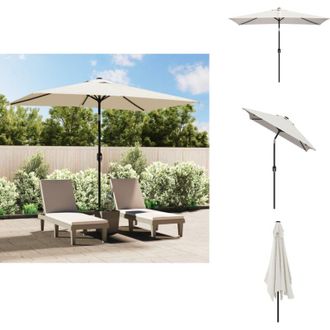 vidaXL Parasol 200 x 300 cm Blanc sable Rectangulaire - Voile Dombrage - Parasol De Jardin - Parasol Rectangulaire - Parasol Blanc - Parasol R&eacute;sistant Aux