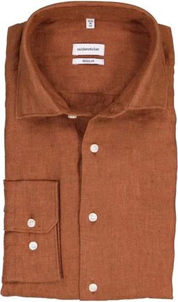 Seidensticker Seidensticker Herren Hemd braun Leinen