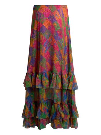 Etro jupe mi-longue &agrave; motif cachemire - Rose