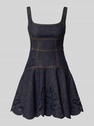 Self Portrait Minikleid in Denim-Optik