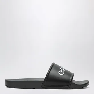 Off-white Schwarze Bookish Sliders mit Logo