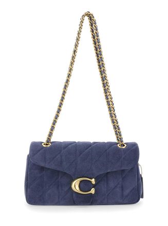 Coach Quilted Suede Shoulder Bag - Blue