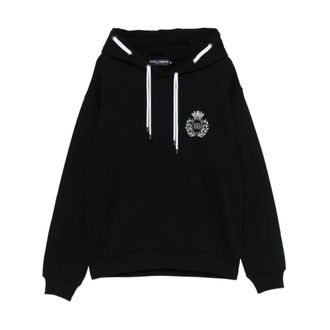Dolce & Gabbana Schwarzer Hoodie mit klassischem Design - - Sweatshirts & Hoodies - Herren - Schwarzk - M