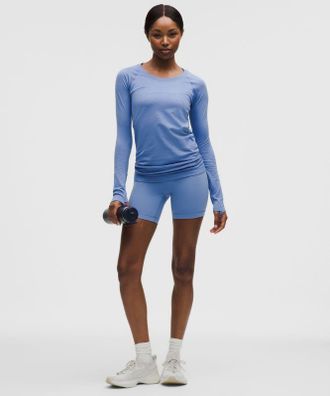lululemon Short Wunder Train No Line taille haute pour Femmes - 15 cm - Bleu - Taille 10