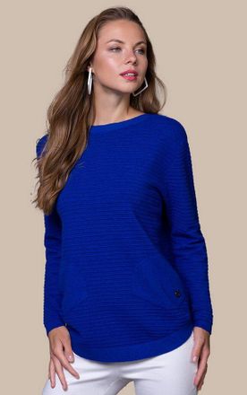 Passioni Strickpullover mit Rippstruktur