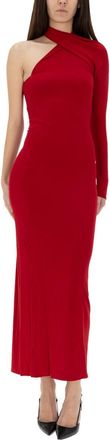Courr&egrave;ges Draped One-Shoulder Dress - Red