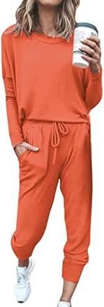 Generic Survêtement pour femme, tenue pour femme, grande taille, automne couleur pure, tunique à manches longues, hauts, pantalons de survêtement, pantalon de