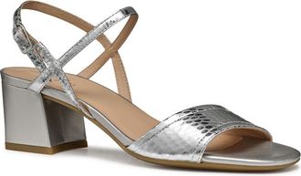 Geox Damen D New ERAKLIA 50 B Heeled Sandal, Silver, 38.5 EU