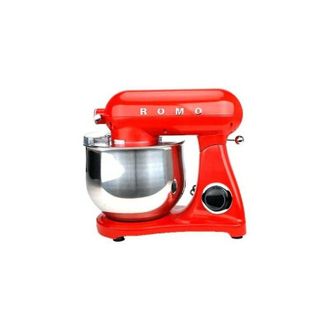 Romo Orbital Mixer Kneter 1800W. Professioneller Food Processor 8L. 6 Geschwindigkeiten. Retro-Vintage-Design. Rote Farbe