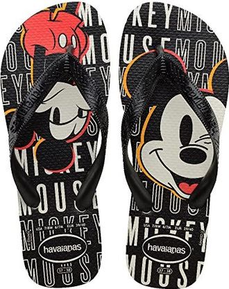 Havaianas Top Disney, Flip Flop Unisex Adults, White Black Black, 45/46 EU
