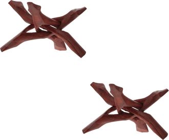 Amosfun 2 Stück Holzständer Dreibeiniger Holz Tripod Ständer für Kristallkugel und Abalone Schale Dekorativer Holzständer für Steine Ornament Präsentation im 