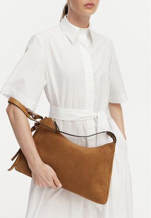 Tommy Hilfiger Handtasche Th Statement Shoulder Bag Suede AW0AW18824 Braun