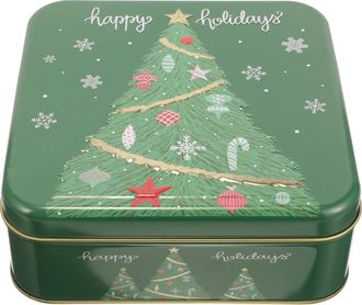 Cabilock Weihnachtsdosen Metall Keksdose Weihnachten Geschenkdose Metalldose Rechteckige Plätzchendose Retro Gebäckdose Geschenkbox Leere Blechdosen mit Deckel