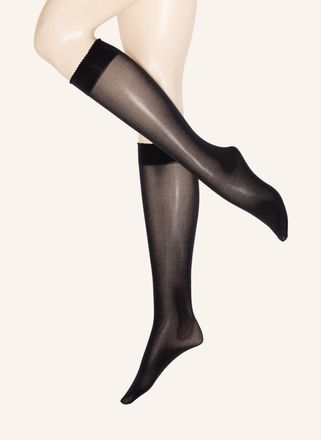 Wolford Fein-Kniestr&uuml;mpfe Velvet De Luxe blau