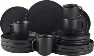 Butlers Geschirrset 4 Personen Tellerset CASA NOVA Steinzeug Geschirr Set 16-tlg. Kombiservice | Tassen Kuchenteller Speiseteller Pastateller | reaktive Glasu