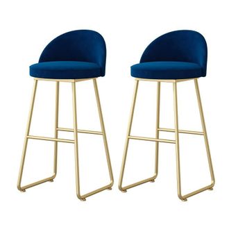 Generic Modernes Barhocker-Set, 2er-Set, Tresenhocker, Barhocker mit niedriger R&uuml;ckenlehne und Fu&szlig;st&uuml;tze, bequemer Esszimmerstuhl