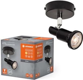 Ledvance LED SPOT GU10 1 x 3,4W, 230lm, schwarz, 2.700K Farbtemperatur, warmweiße Lichtfarbe, zeitloses Design, austauschbare LED-Lampe, ideal für Innenräume, 