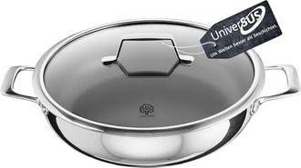 Schulte Ufer Schmorpfanne ASTRAL mit UniverSUS-Oberfl&auml;chenstruktur, ohne PFAS/PTFE, 64454-923-32, Edelstahl, 32 cm