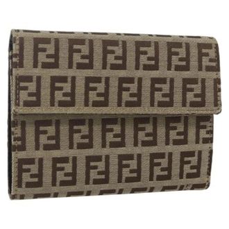 Fendi Portefeuille en toile Pre-owned - Femme - Pre-owned - Beige - Taille: ONE Size